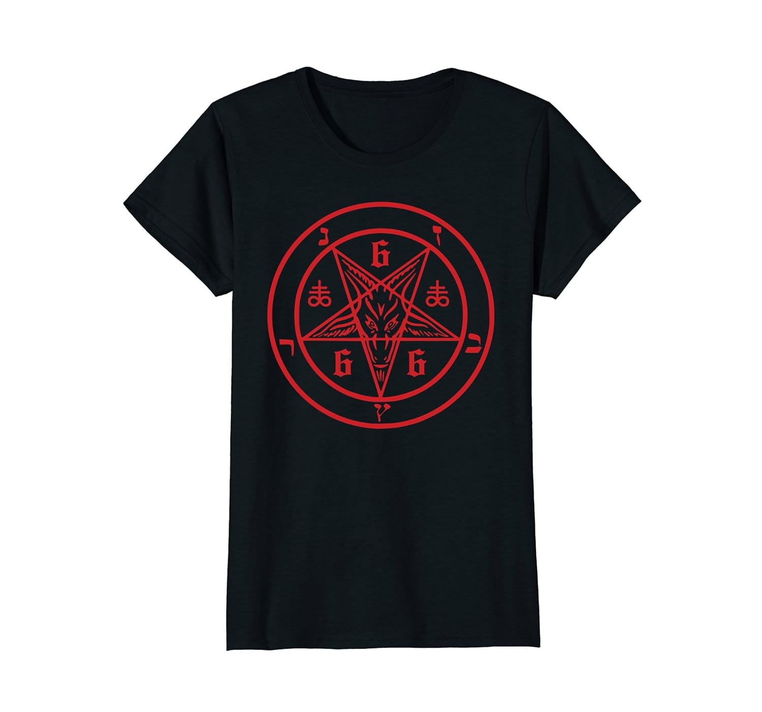 Satanic Pentagram 666 (Sigil of the Devil) Baphomet T-Shirt-4LVS ...