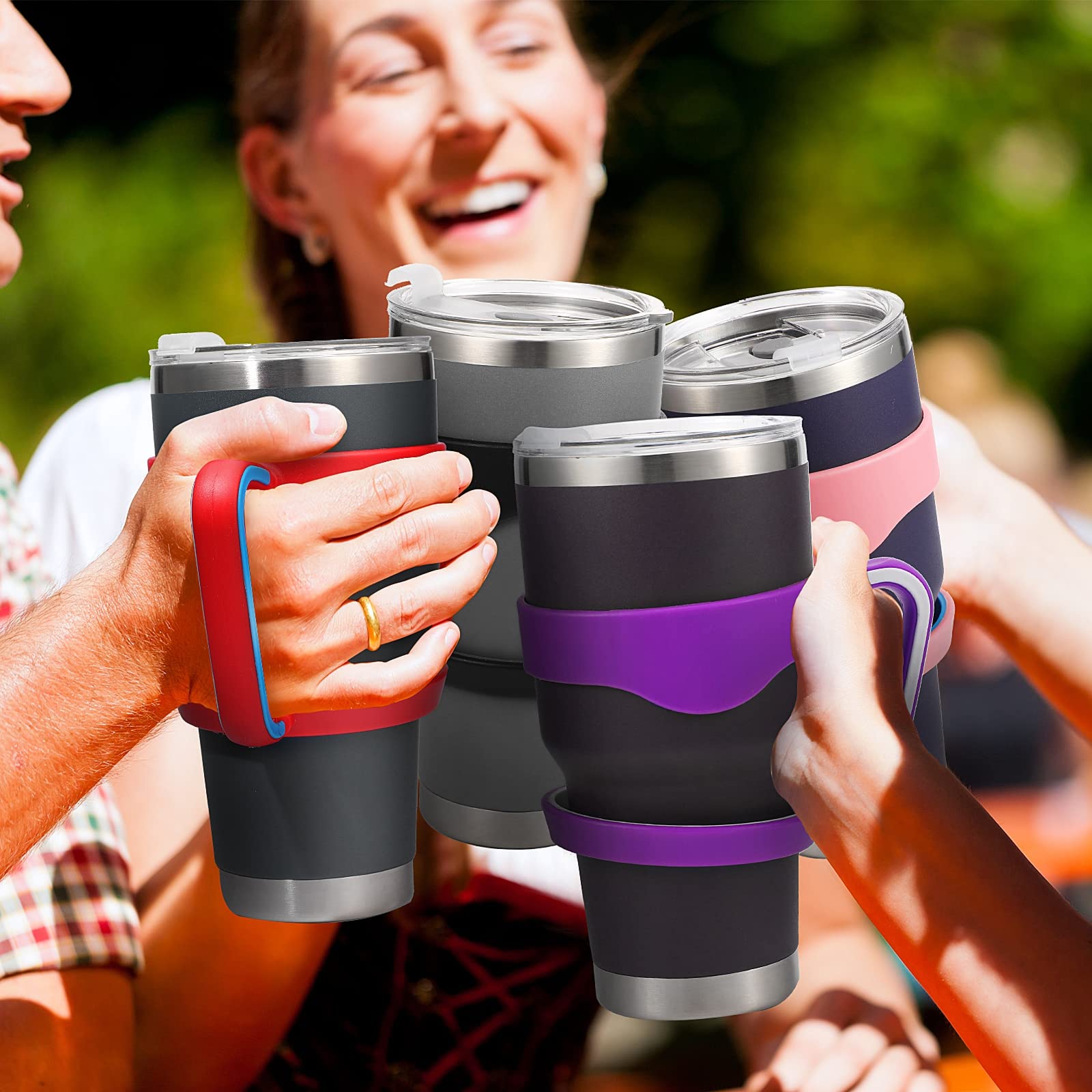 Mua 5 Pack 30 oz Tumbler Holder Portable Tumbler Handle Spill Proof Mug ...