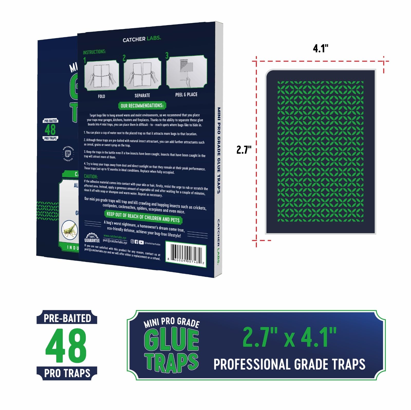 Mua Catcher Labs Mini Insect Traps (48 Traps) | Extra Sticky Pre-Baited ...