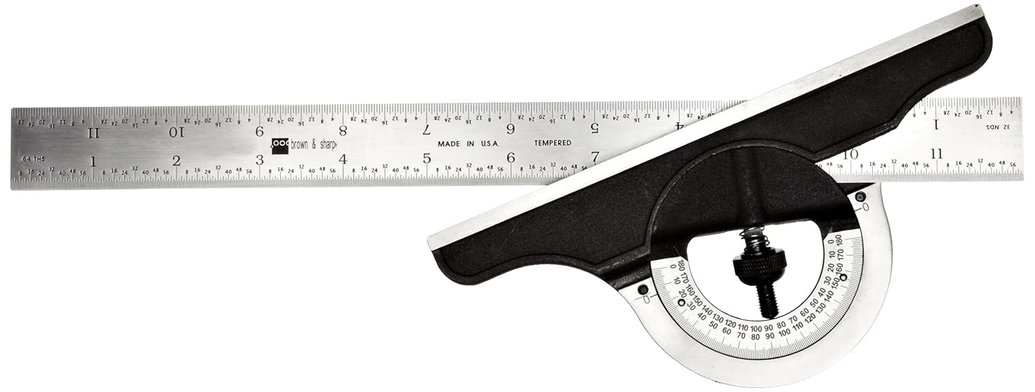 Brown & Sharpe 599-456-1204 12" Reversible Protractor: Industrial Tools ...