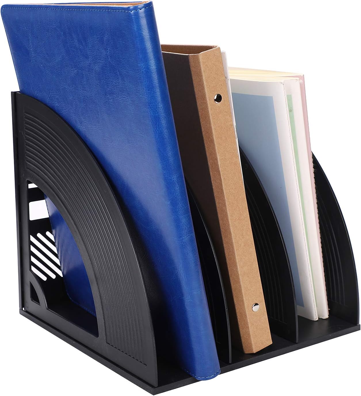 Book File Rack Holder 3 Slots Magazine Plastic Holders Frames Desk File ...