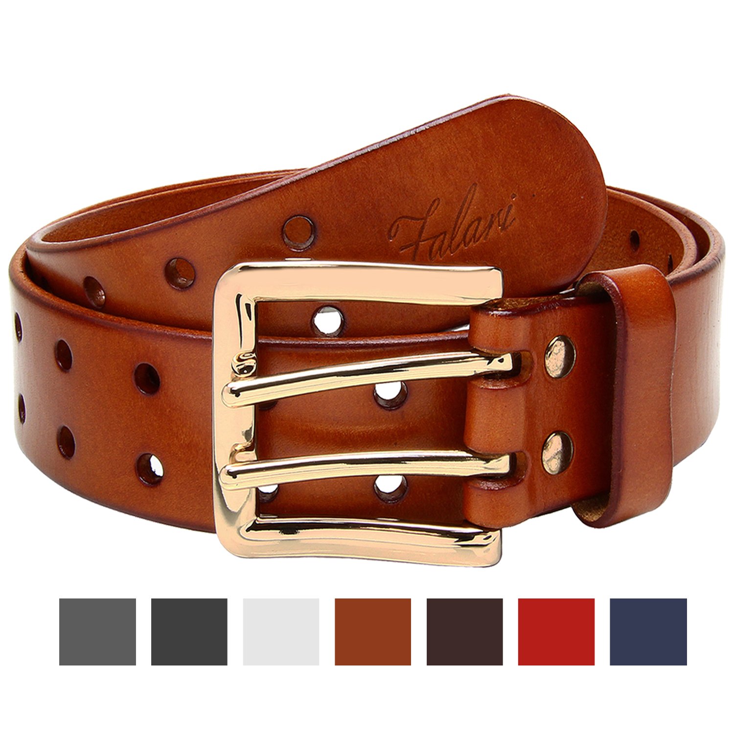 Dickies Work Belt For Men Leather With Double Prong Buckle For Jeans