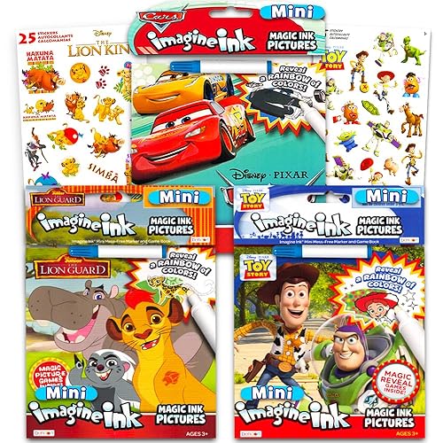 Disney Pixar Magic Ink Coloring Book Super Set - 3 Imagine Ink Books ...