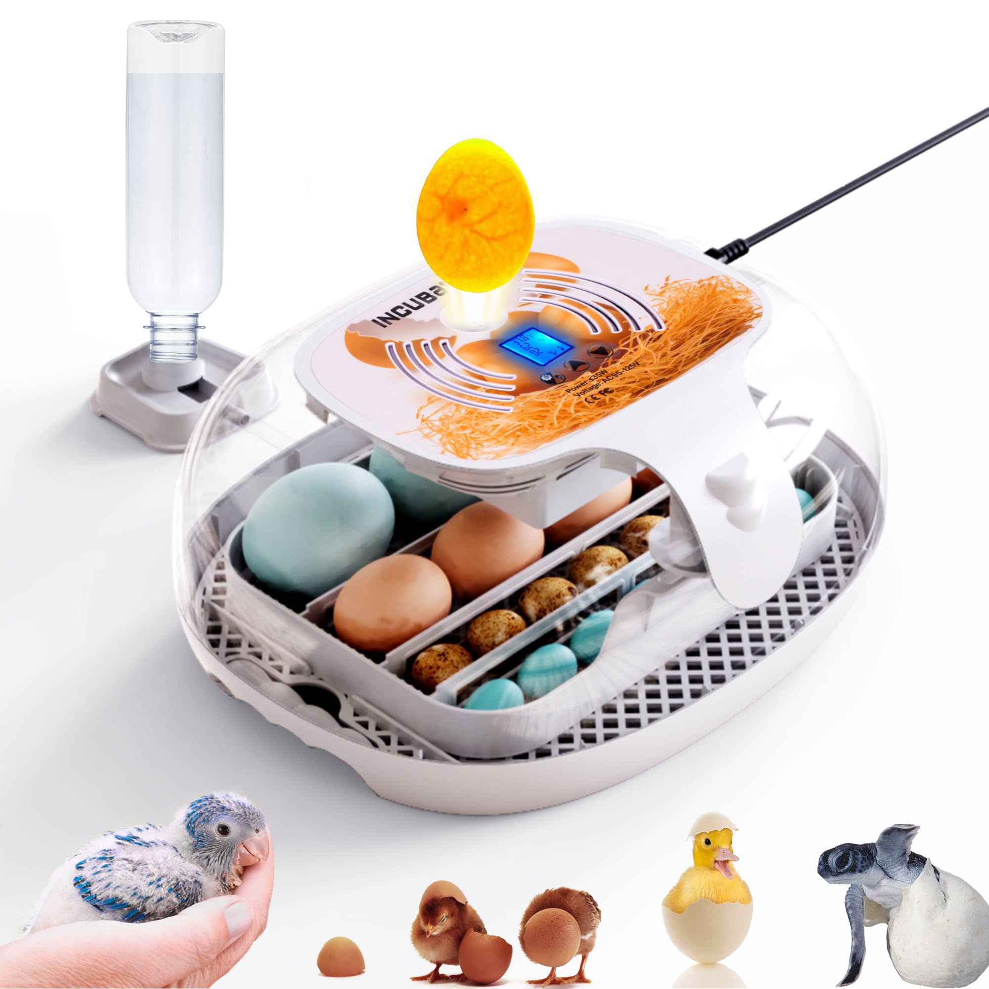 Egg Incubator with Humidity Display,Automatic Egg Turner, LED Egg ...