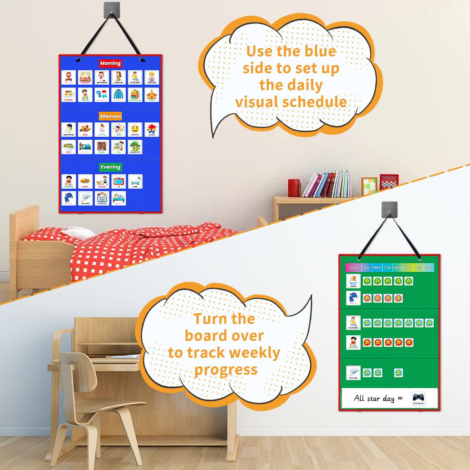Mua Topzh Visual Schedule Daily Activity Chart for Kids-Behavior Chore ...