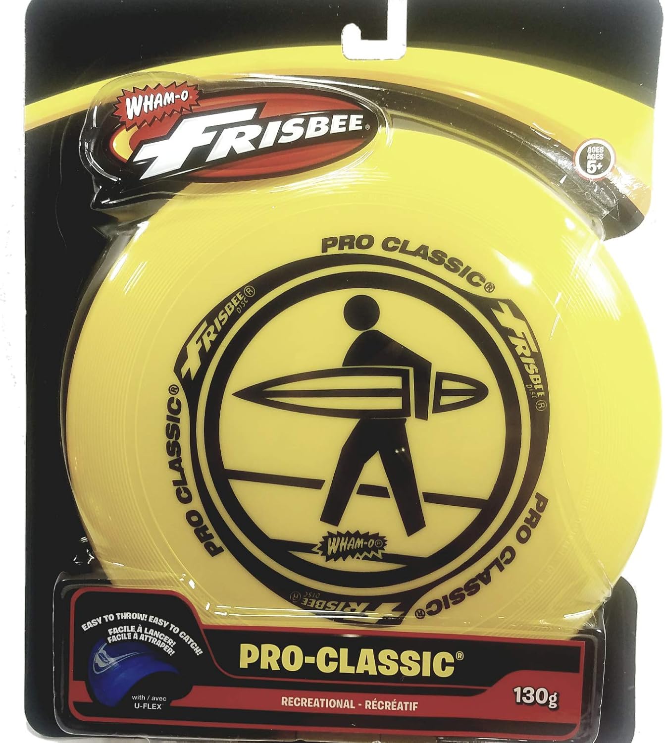 Amazon.com: Wham-O Yellow Pro Classic Frisbee Surfs Up Graphics 130g 10 ...