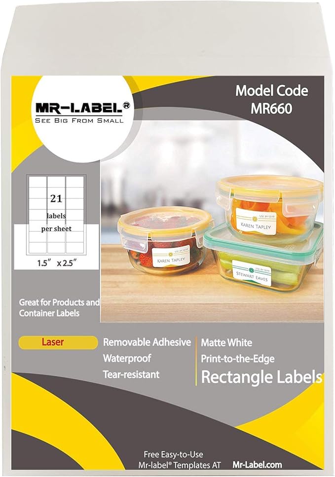 Mr-Label® impermeables Etiquetas adhesivas removibles - pegatinas ...