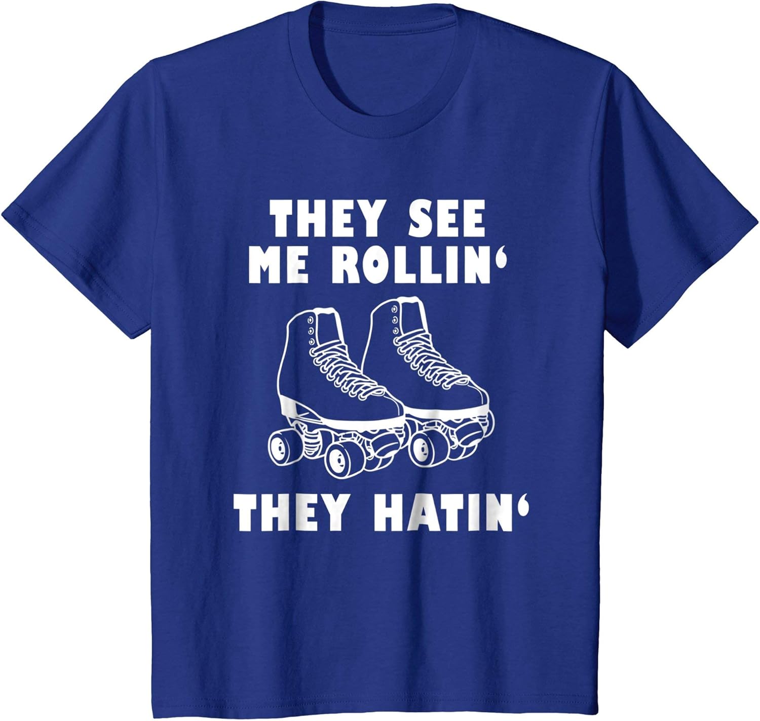 Amazon.com: Funny Roller Skating T-Shirt for Derby: Rollin' & Hatin ...
