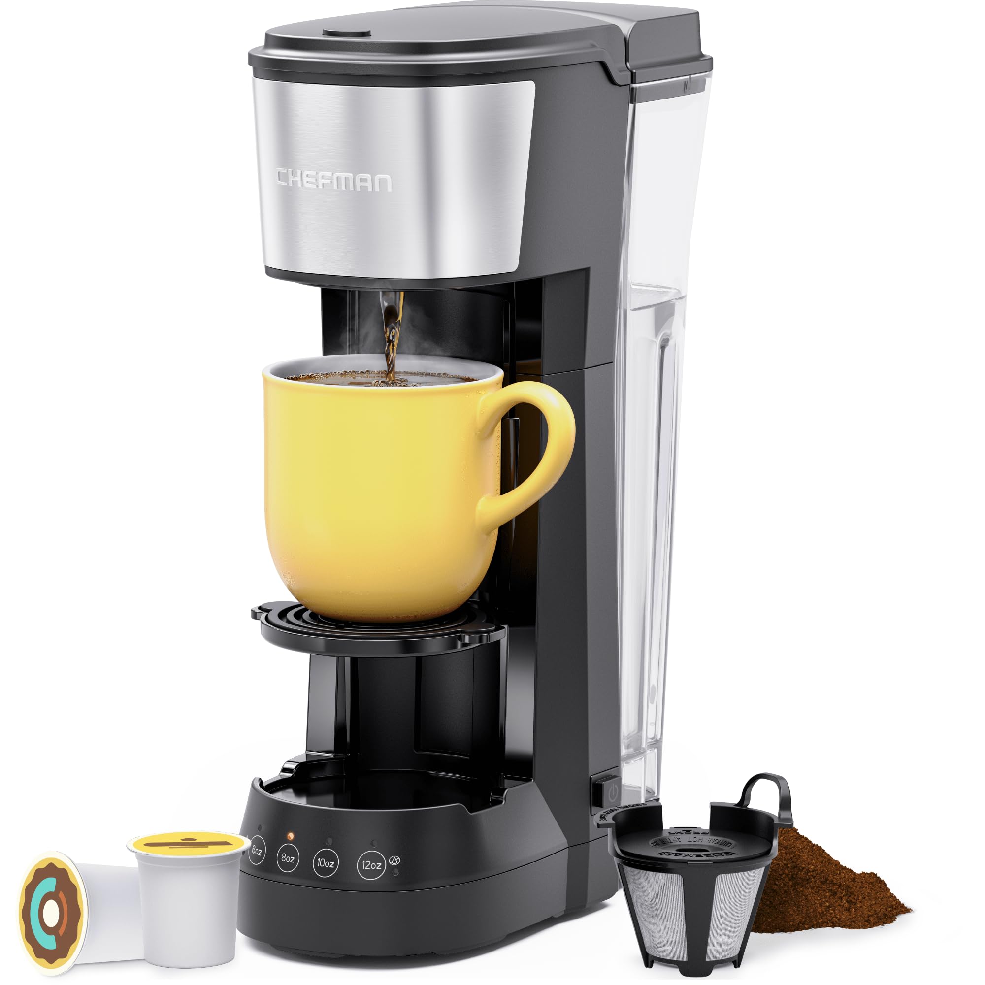 CHEFMAN Single Serve Coffee Maker, K Cup Coffee Machine: Compatible ...