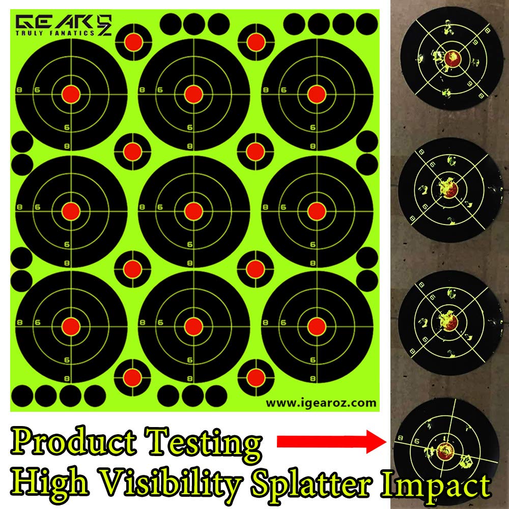 Shooting Splatter Shooting Target Stickers-3 Bulleye Reactive Shooting ...