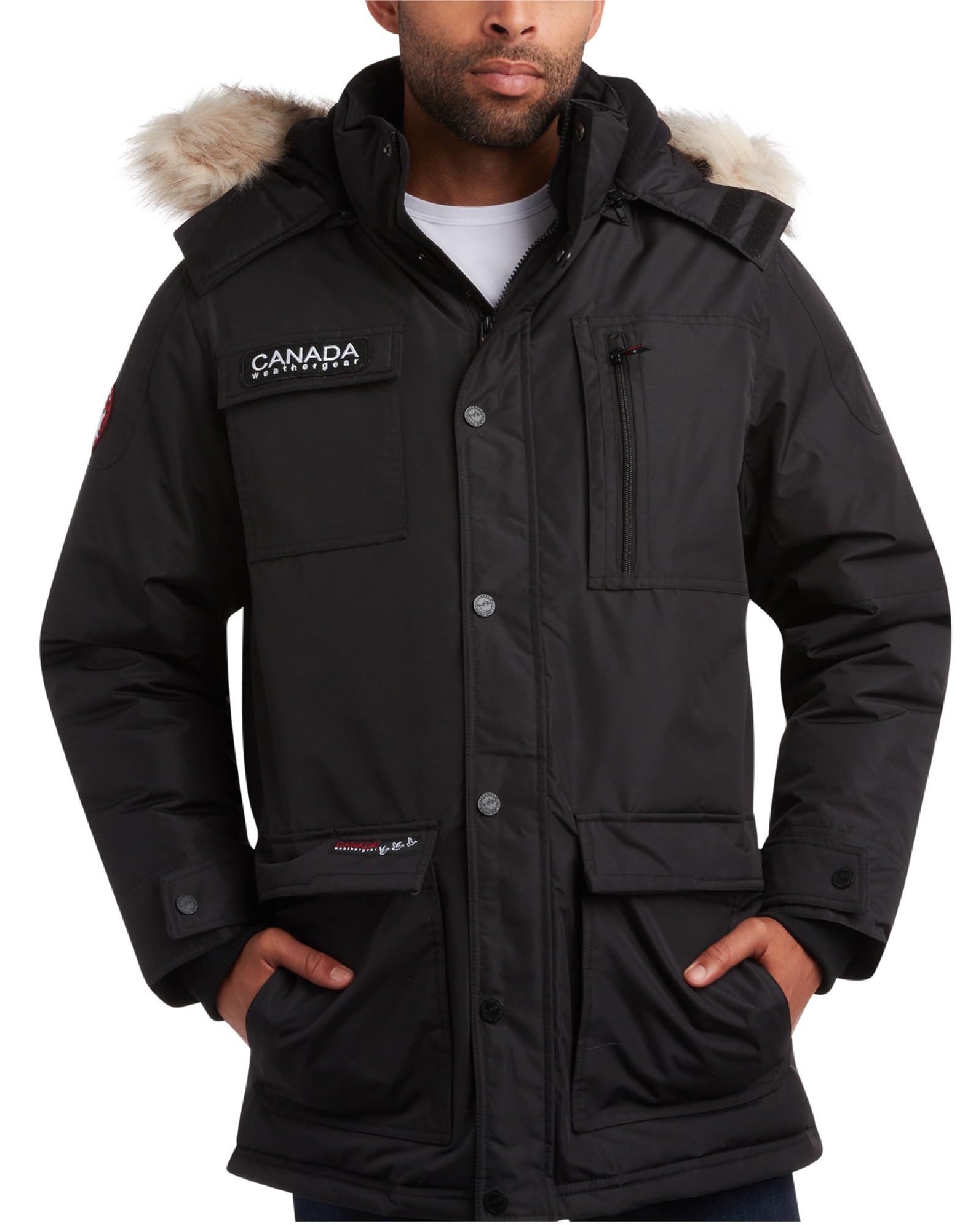 CANADA WEATHER GEAR Men's Parka - Heavyweight Polar Fleece Lined Parka ...