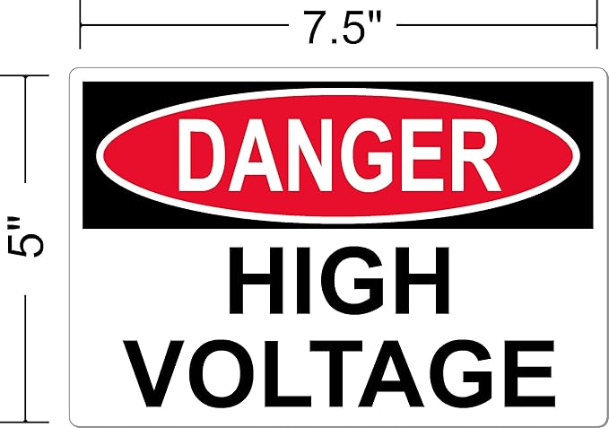 Amazon.com: Danger High Voltage - I Make Decals®, safety Decal Sticker ...