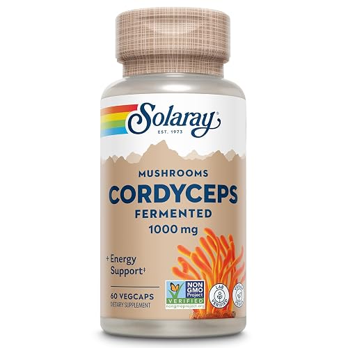 SOLARAY Fermented Cordyceps Mushroom 1000 mg - Healthy Energy Support ...