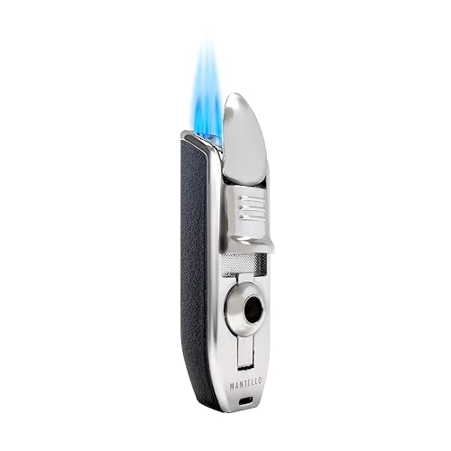 Mantello Cabinet Triple Jet Flame Butane Torch Lighter - Built-in Cigar ...