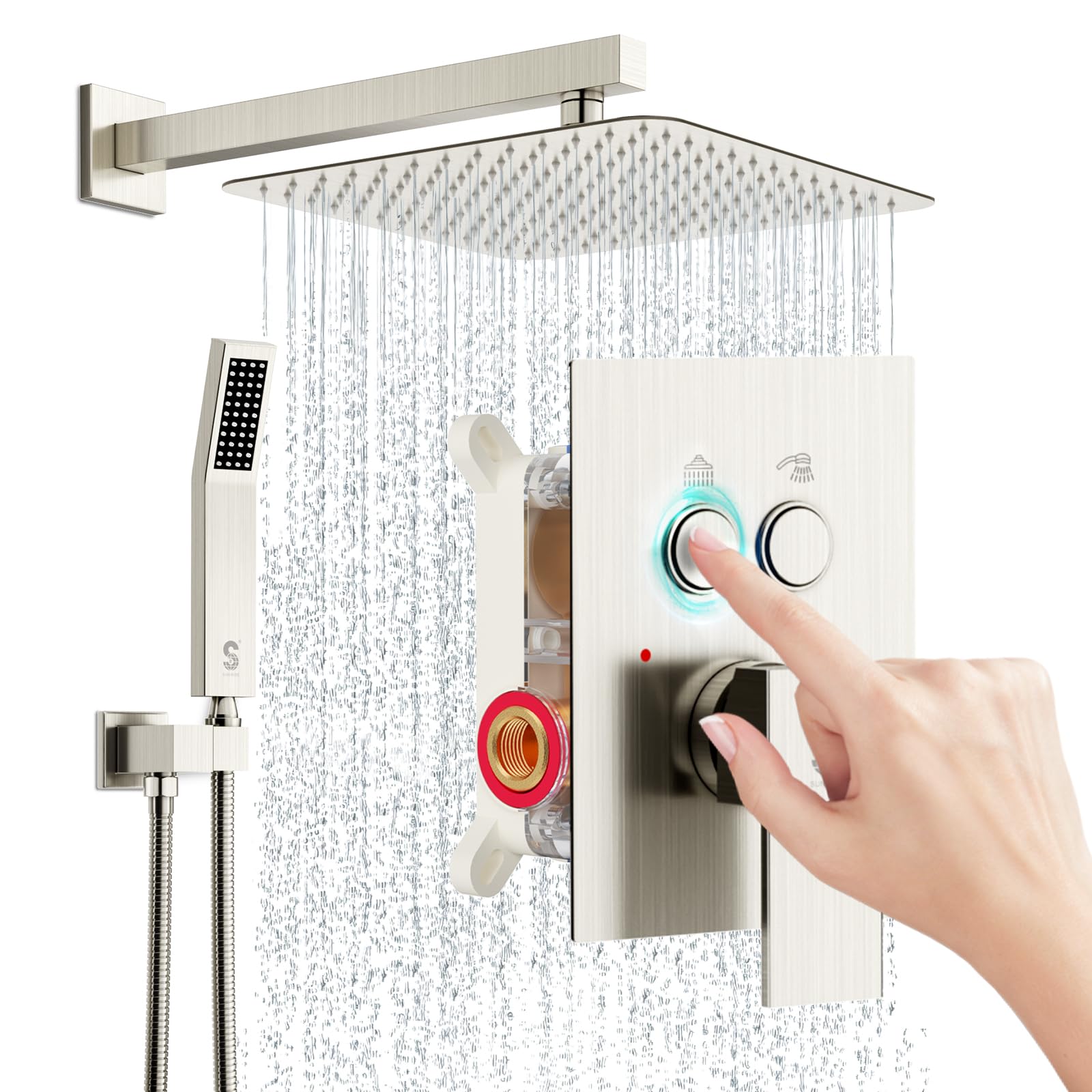 Mua Shower System with Push Button Diverter, Wall Mounted Luxury 12 ...