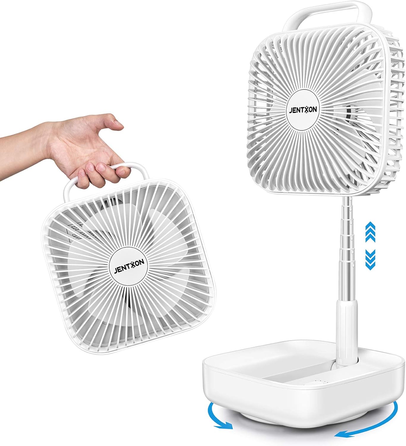 Portable Table Fan Foldable Rechargeable, 10000mAh USB Fan 70 Degree ...