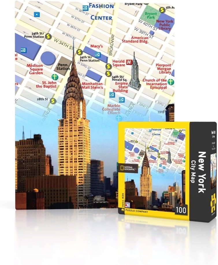 New York Puzzle Company – National Geographic New York City Map Mini ...