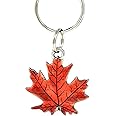 Amazon.com: DANFORTH Maple Leaf Keychain, Fall/Autumn Keyring, Key Fob ...