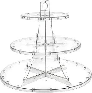 Amazon.com: Deflecto 3 Tier Dessert Stand, Adjustable Tiers, Serving ...