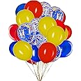 Amazon.com: Red Yellow Blue Balloons,Red Yellow and Blue Confetti ...