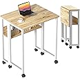 Amazon.com: GreenForest Folding Desk Small Rolling Desk with Storage ...