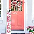 Amazon.com : Hello Spring Porch Sign Tulip Wooden Welcome Sign Vertical ...