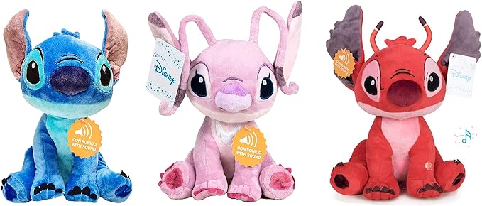 STITCH Lilo & Stitch - Set 3 plush toy 11'41 "/ 29cm, Angel and Leroy ...