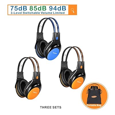 Buy 3 Pack of Car Wireless Headphones for Kids with 3 Levels Volume ...