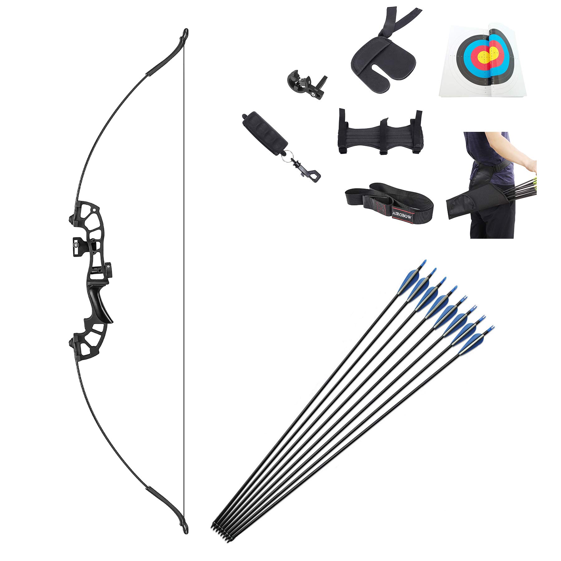 Buy OEELINE Recurve Bow and Arrow Set, 54 inch Right Hand Draw Weights ...
