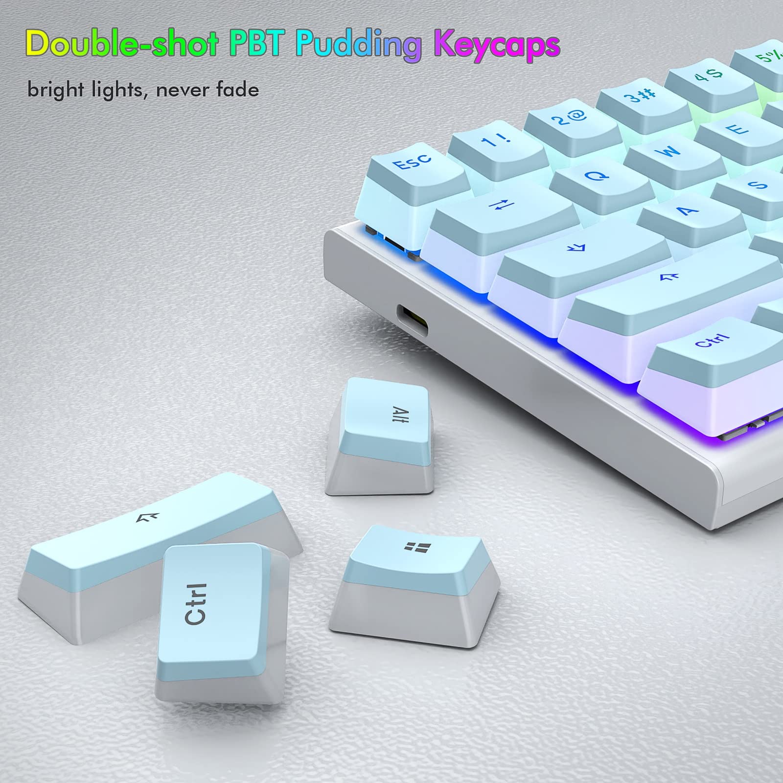 Mua E-YOOSO Pudding Keycaps, 141 Key PBT Custom Double Shot Keycap Set ...
