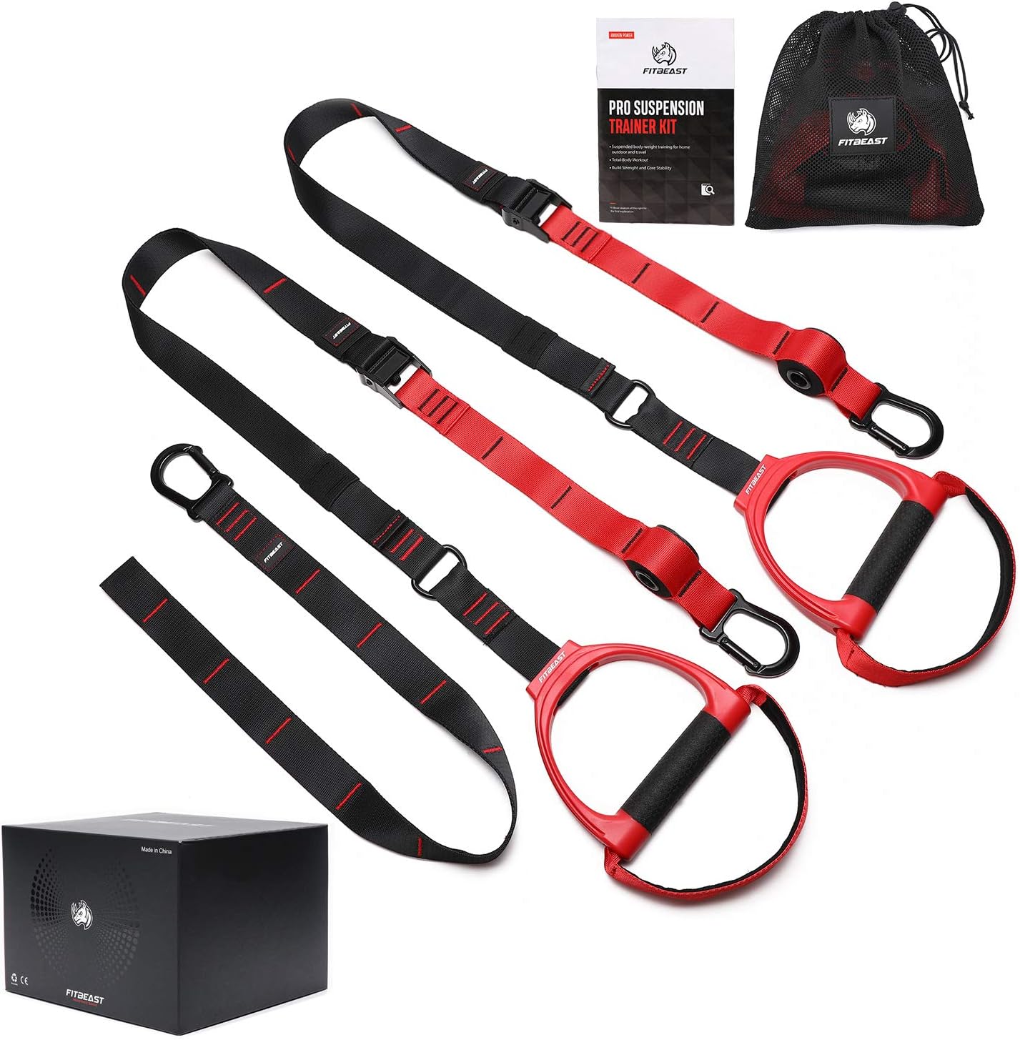 FitBeast Suspension System Training Kit, Suspension Straps Workout ...