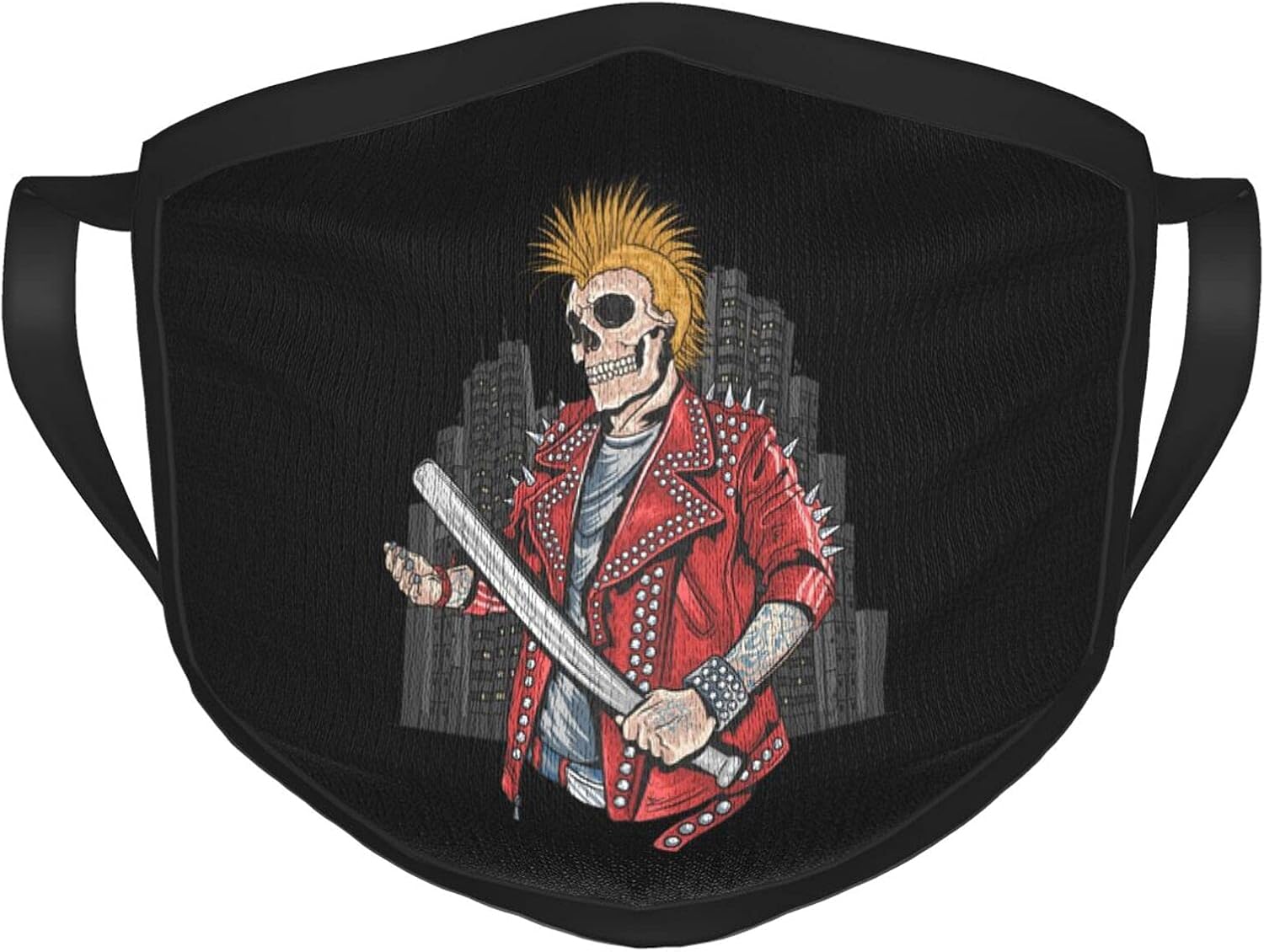 Skull Gangster Punk Adult Mask Anti-Dust Face Mask for Men/Women Black ...