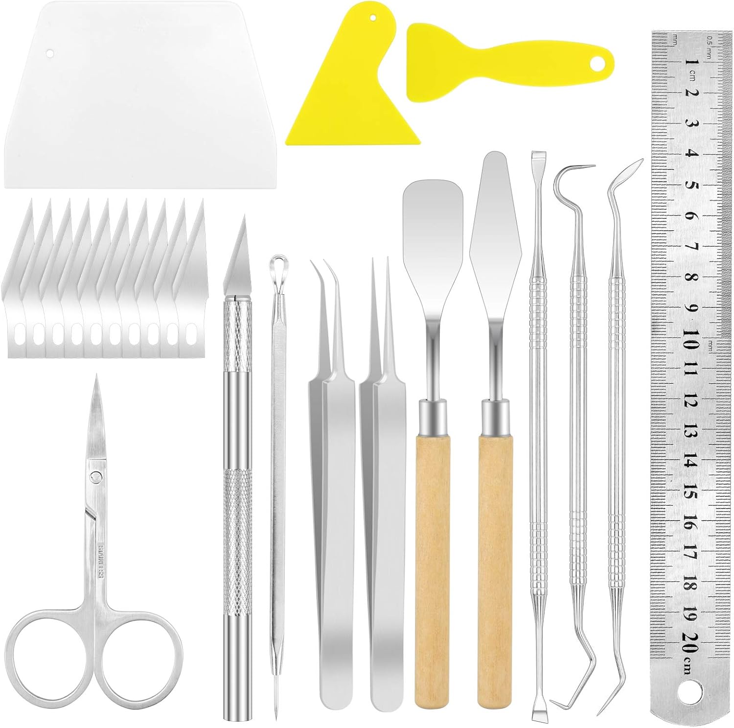 Homgaty 24 Pieces Craft Vinyl Weeding Tools Set, Basic Vinyl Tool Kit ...