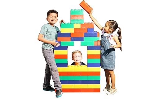 Jumbo Blocks - (88) Piece Big Blocks - 8" x 4" and 4" x 4" Large ...