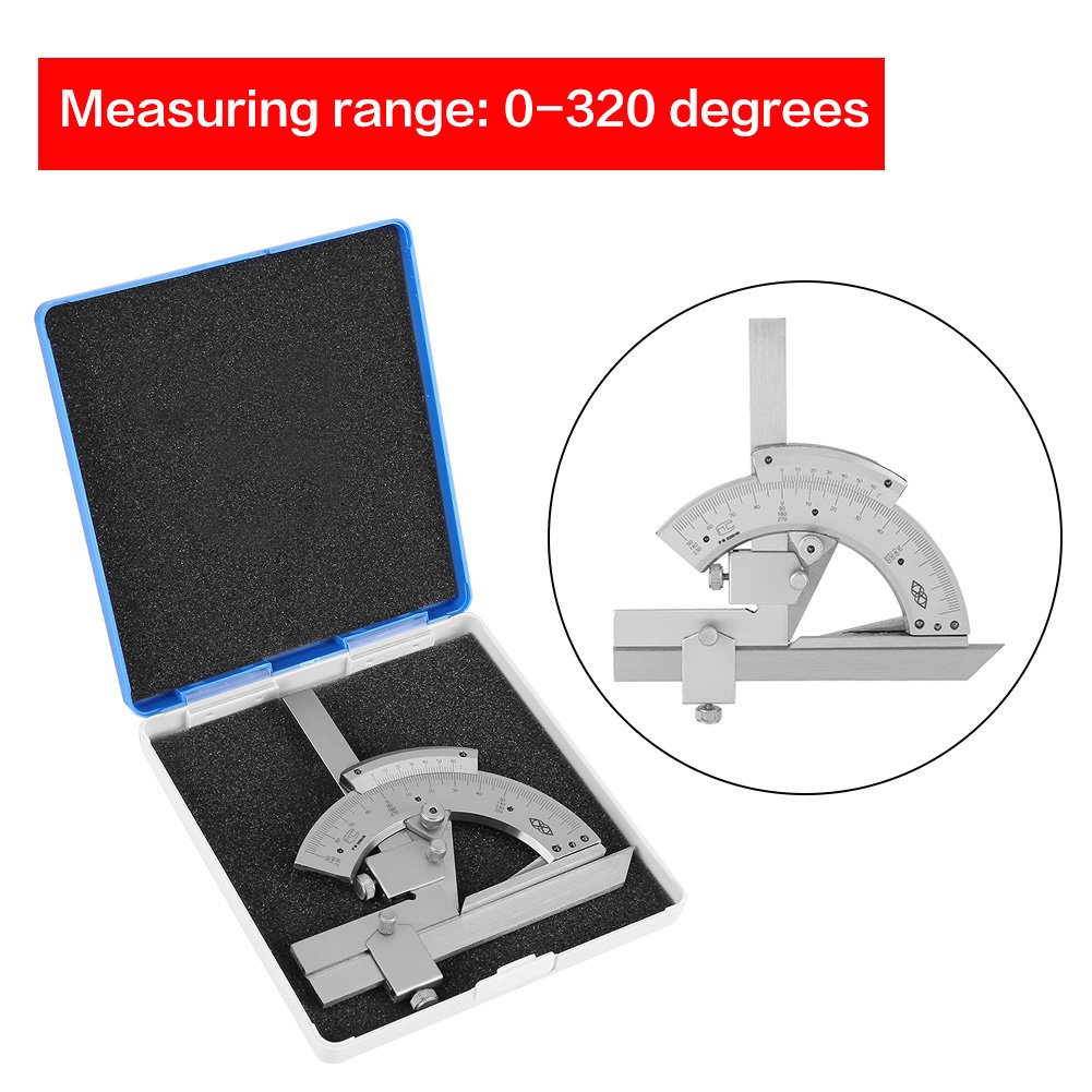Universal Carbon Steel Vernier Bevel Protractor 0-320°, Accuracy Angle ...