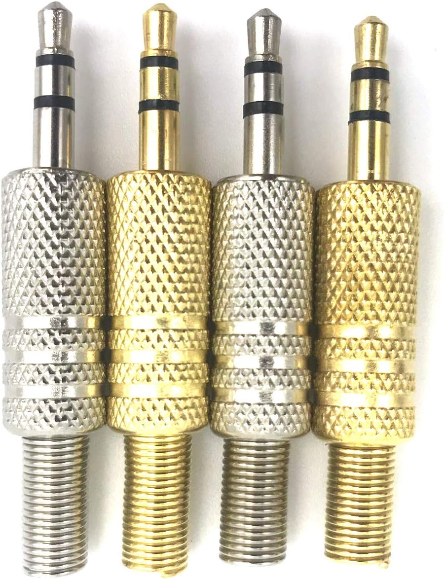 Vimmor 4 Pack 3 Pole Headphone Replacement Audio Jack Male Plug ...