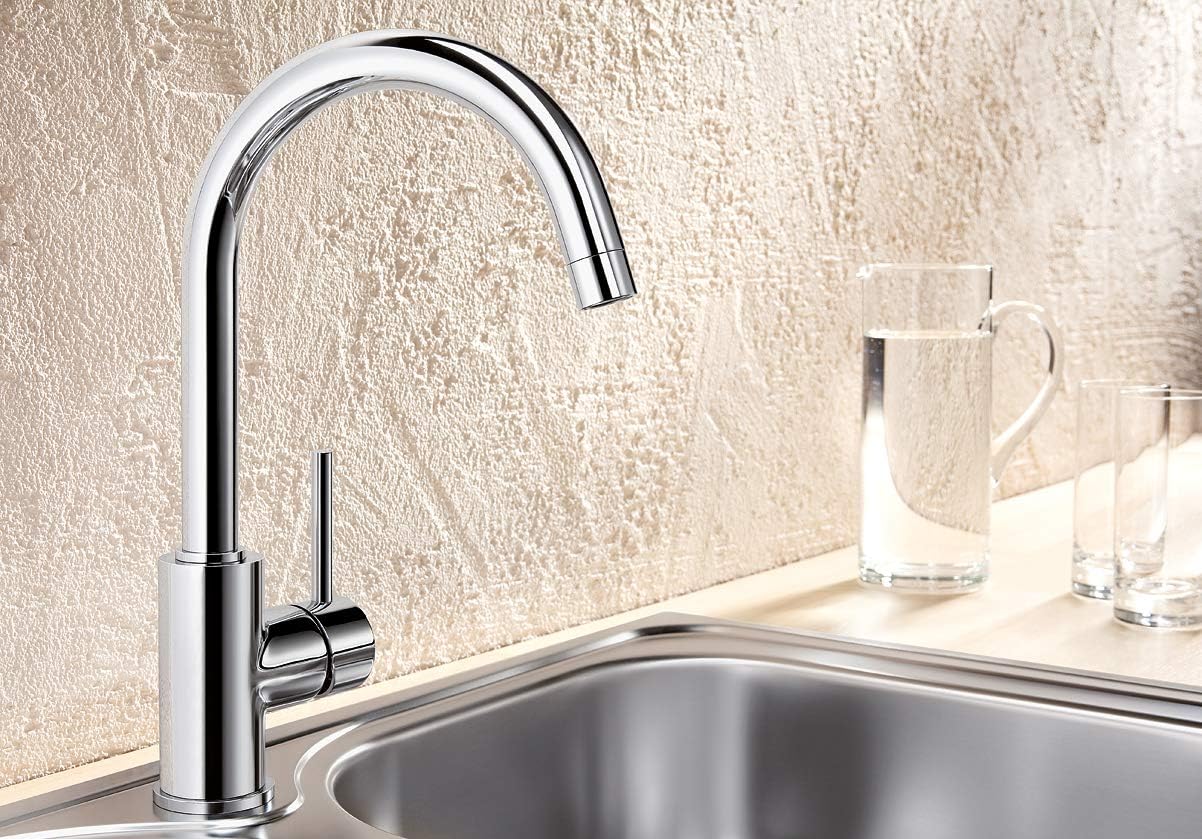 BLANCO MIDA – Kitchen Mixer Tap with High, Curved Spout – High Pressure ...