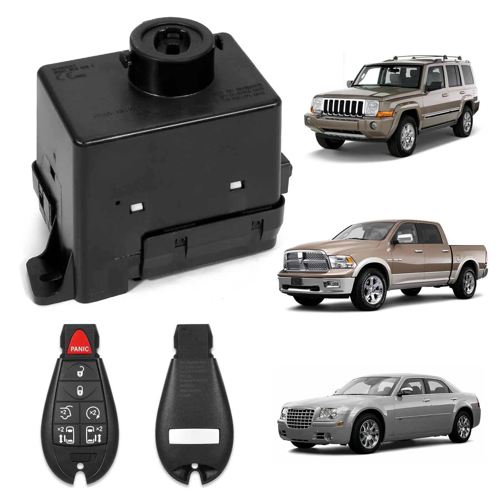 VORGENS 601-082 Wireless Ignition Node Module w/Keys, Fit for Ram 1500 ...