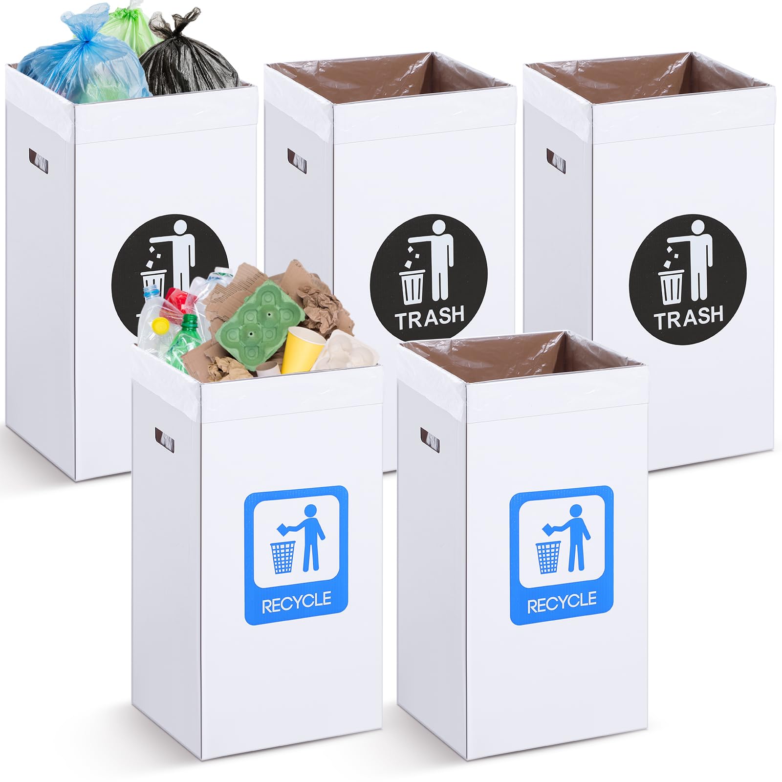 Mua Tioncy 5 Pcs 40 Gallon Corrugated Cardboard Trash Cans Recycling ...