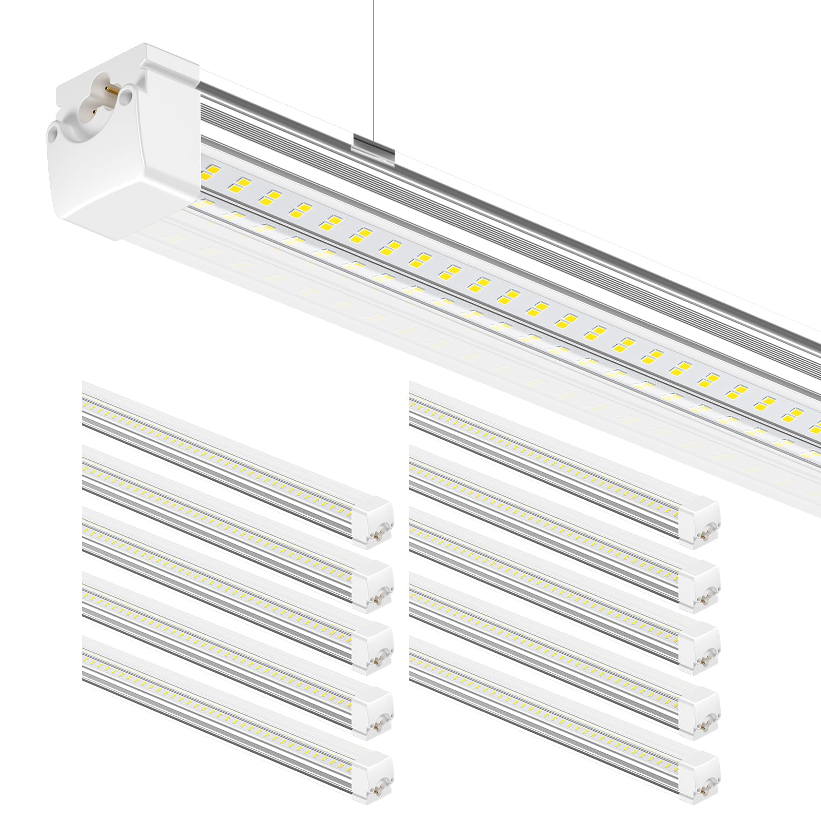 ONLYLUX 8FT LED Shop Light Fixture 10-Pack 100W 5000K Daylight Color ...