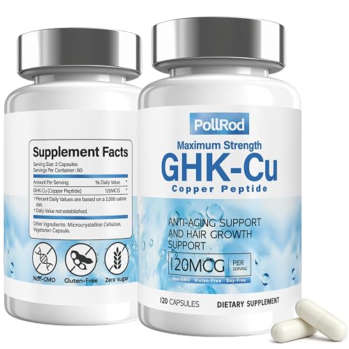 GHK-Cu Copper Peptide Supplement Capsules, 120 Capsules. Premium Health ...