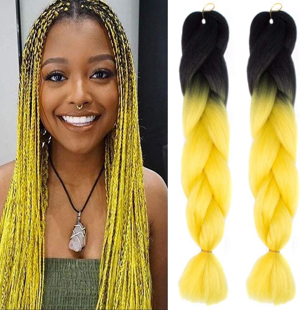 Amazon.com: MSCHARM 5Pcs Synthetic Braiding Hair Extensions Ombre Twist ...
