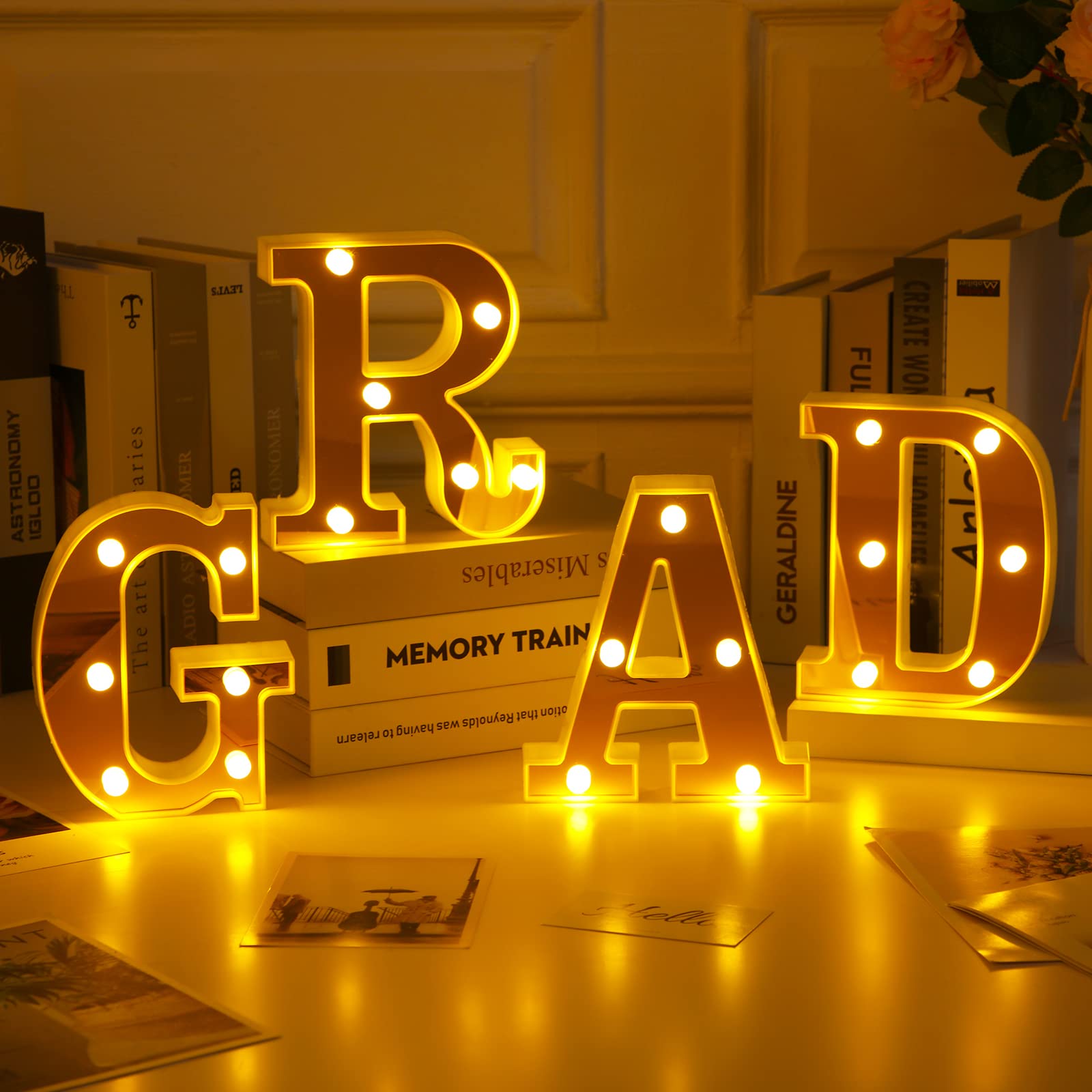Demissle 4 Graduation Party Decorations 2024 Grad LED Marquee Letters ...