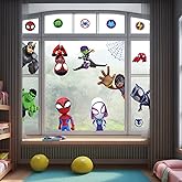Amazon.com: Cartoon Window Clings Decals,Party Removable Stickers for ...