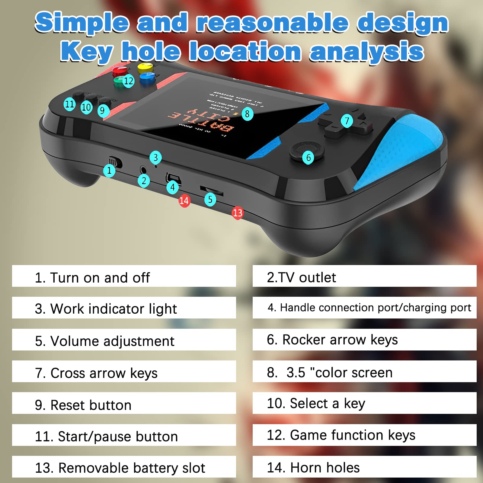 Mua Handheld Game Console for Kids Adults, 3.5'' LCD Screen Retro ...