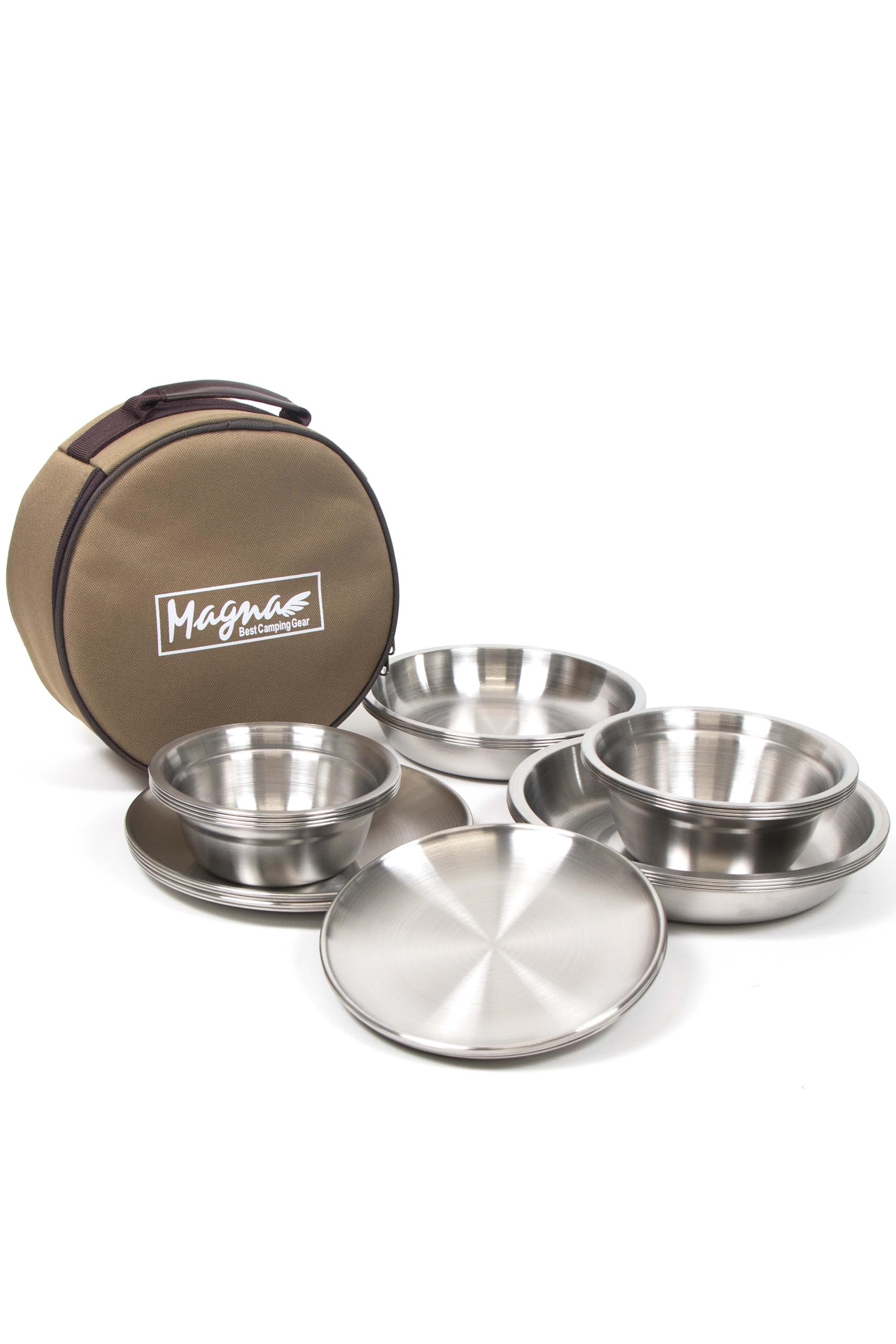 Mua MAGNA Stainless Steel Dinnerware Set, Camping, Barbecues, Outdoors ...