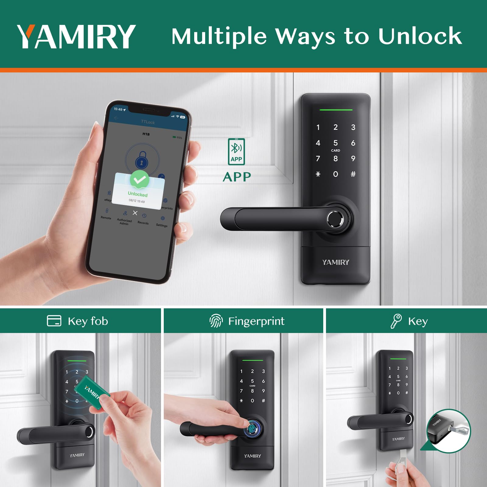 Mua Yamiry Smart Door Lock, Biometric Fingerprint, Keyless Entry, App ...