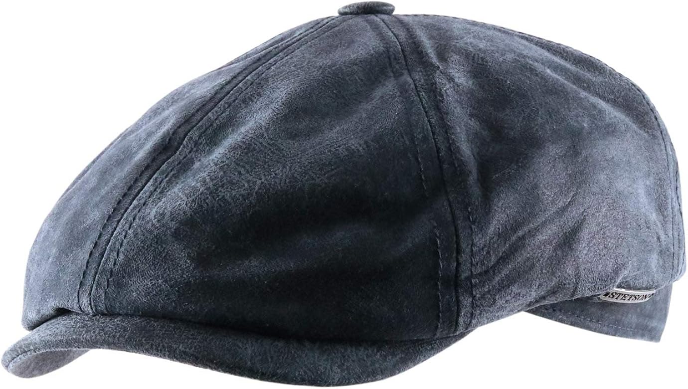 Stetson Men's Brooklyn Leather Flat Cap Size S 2-Blue: Amazon.ca ...