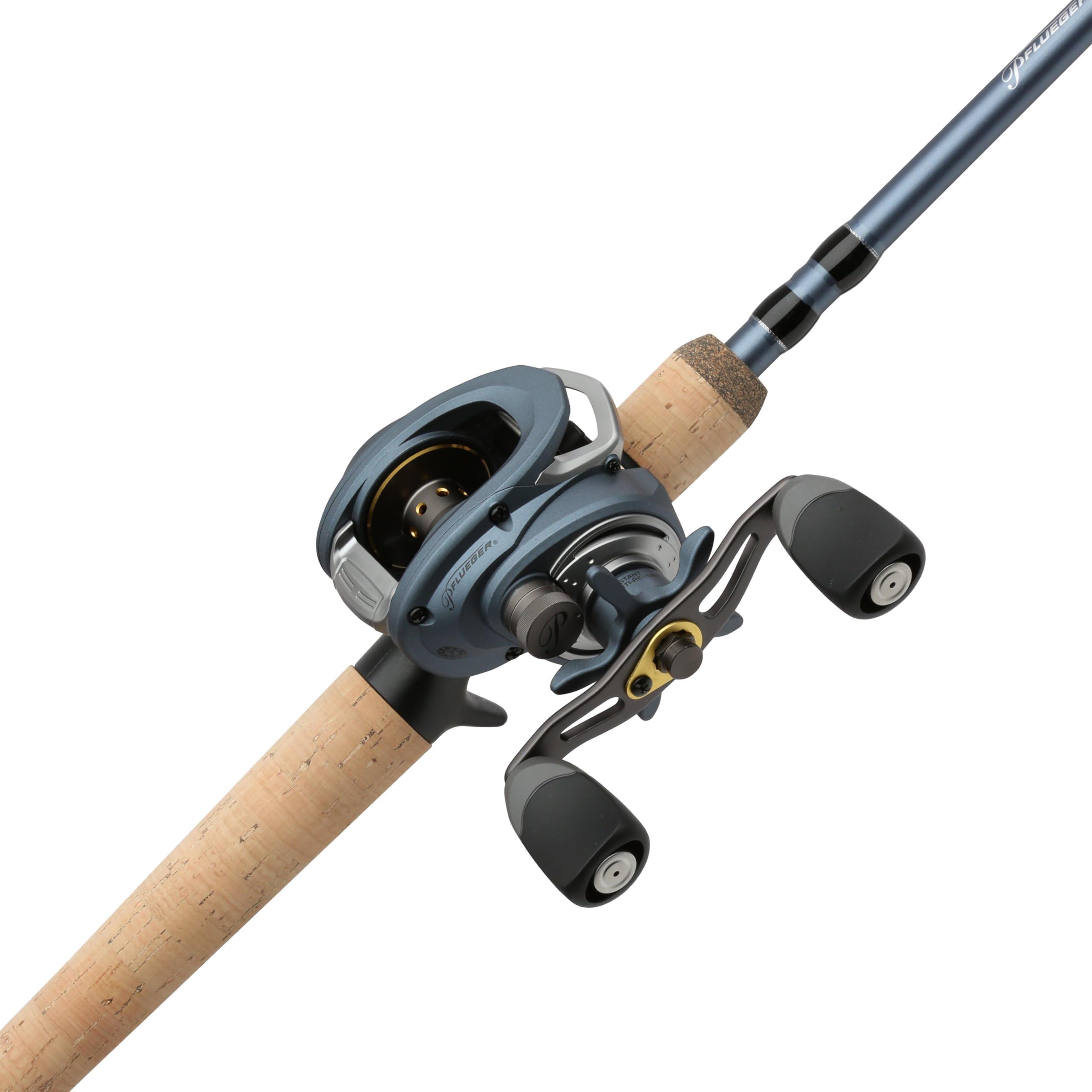 Pflueger 7' President Baitcast Low Profile Reel and Fishing Rod Combo ...