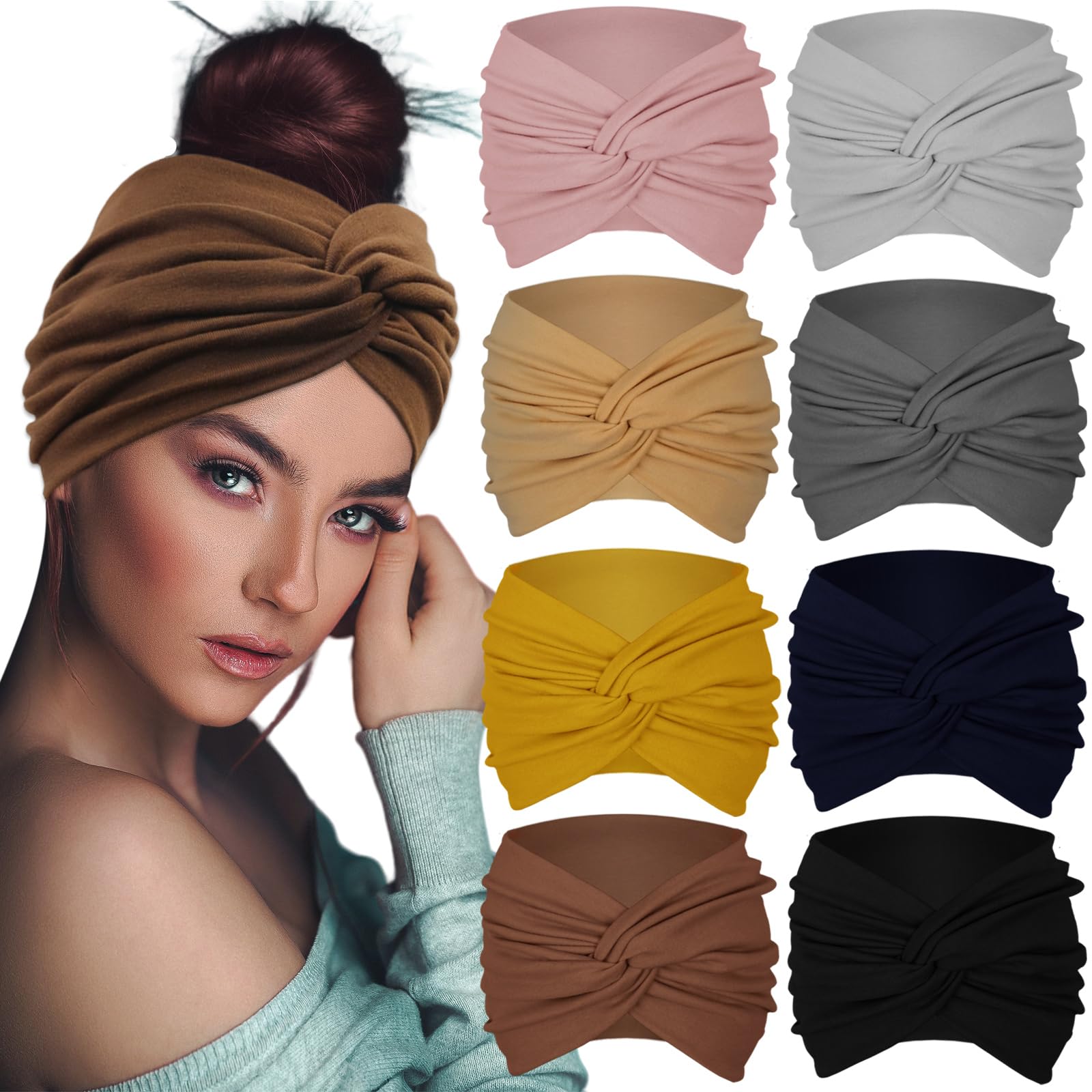 Sefiinh Extra Wide Headbands For Women 7'' Large Headband Twist Head ...